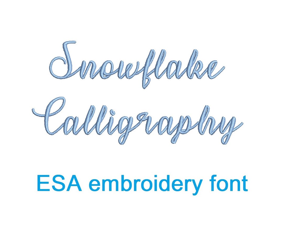 Snowflake Calligraphy ESA Embroidery Font (MHA) - Etsy