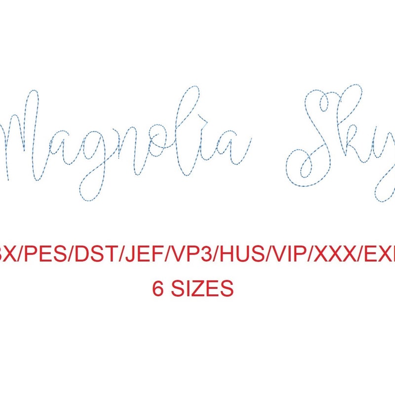 Magnolia Sky Embroidery Font - Etsy