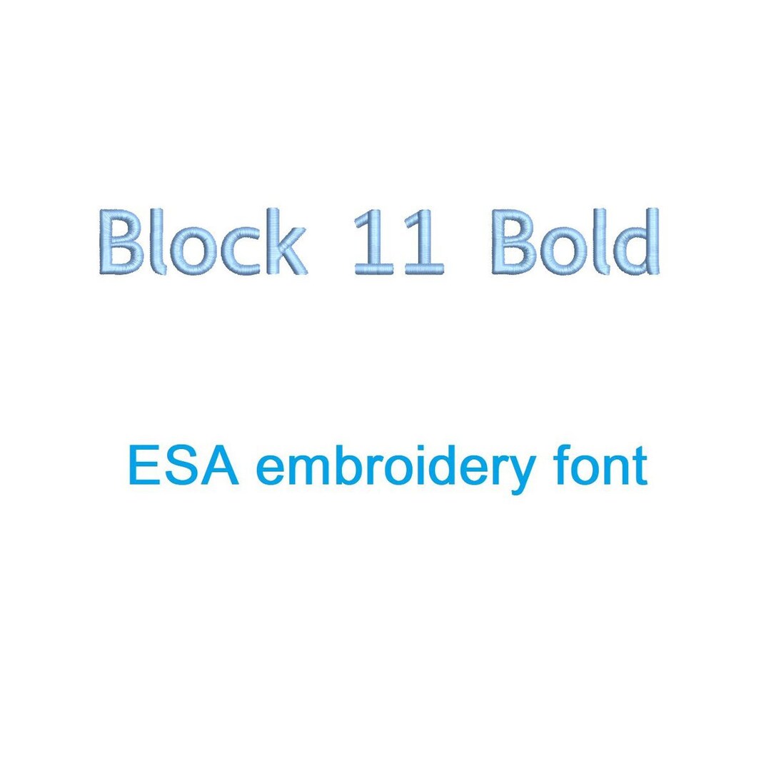 Block 11 Bold ESA Embroidery Font - Etsy