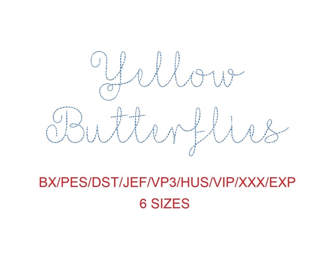 Yellow Butterflies Bean Stitch Machine Embroidery Font 6 Sizes (MHA) - Etsy