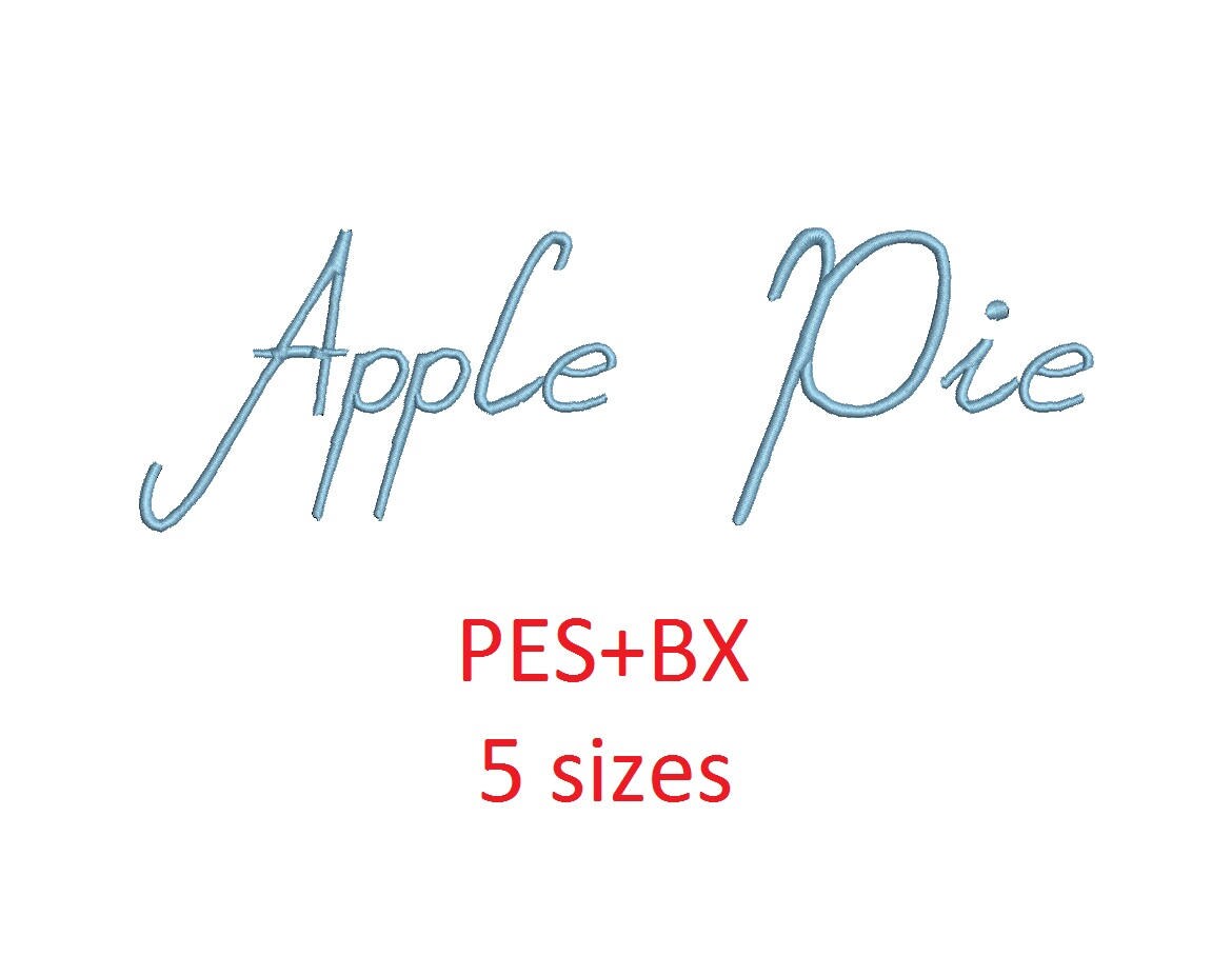 Apple Pie script embroidery font formats bx (which converts to 17 ...
