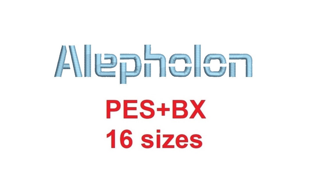 Alepholon™ Stencil Block Embroidery Font Formats PES+BX 16 Sizes French ...
