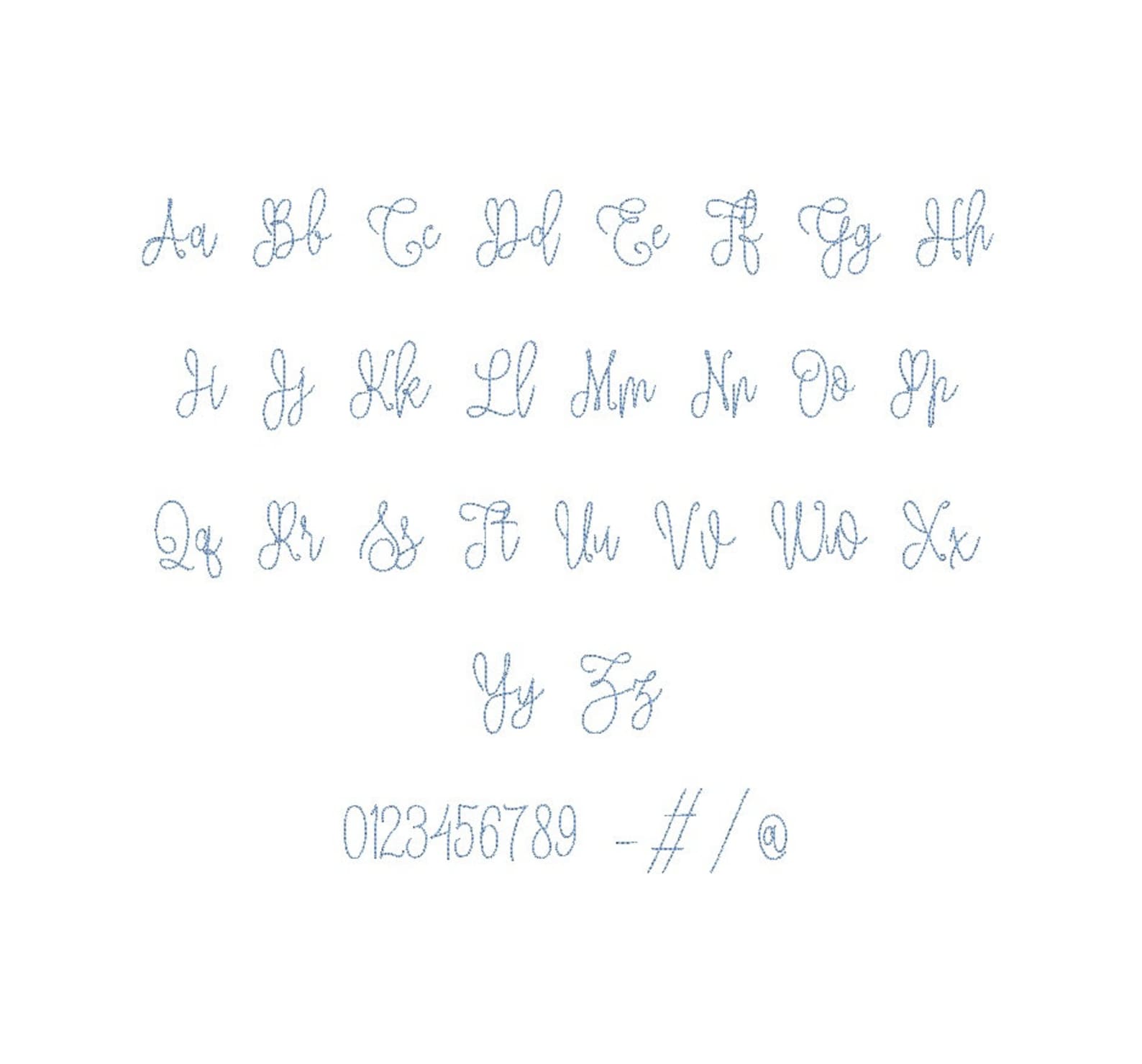 Brooke Bean Stitch Machine Embroidery Font 6 Sizes - Etsy