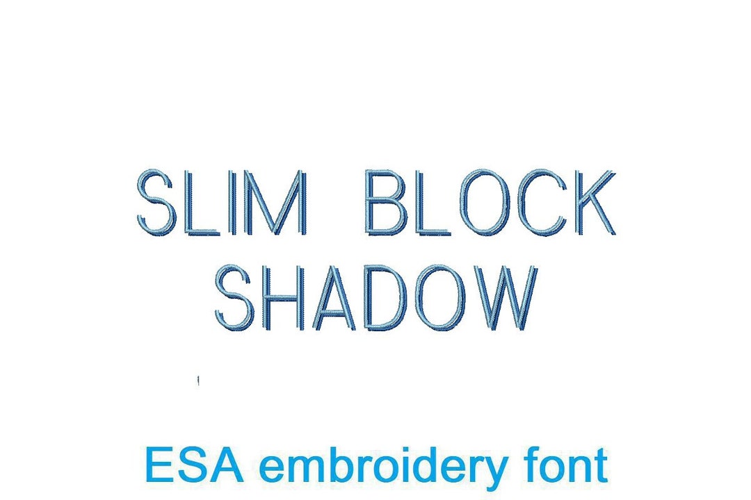 Slim Block Shadow ESA Font - Etsy