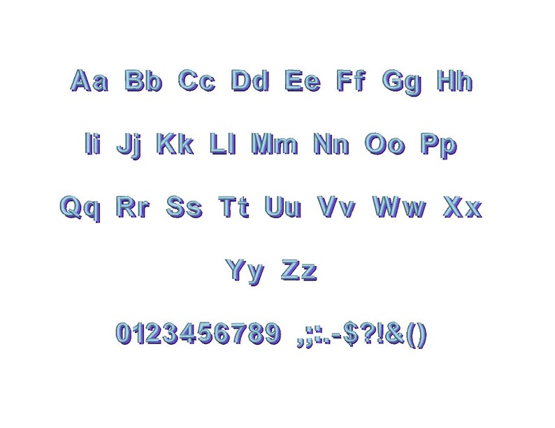 Block 2 Colors Embroidery Font Formats Bx (which Converts to 17 Machine ...