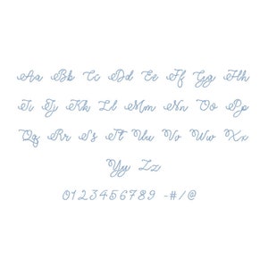 Stylish Calligraphy Thin Chain Stitch Machine Embroidery Font 5 Sizes ...