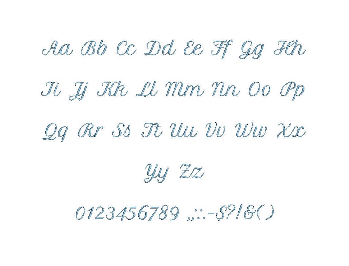 Slim Elegant Script Embroidery Font Formats Bx which Converts - Etsy