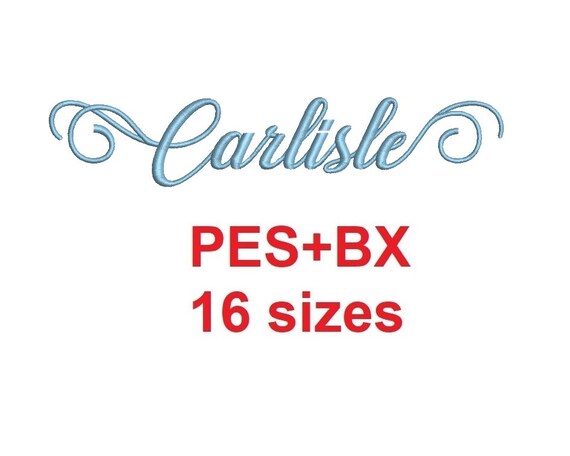 Carlisle Embroidery Font With Glyphes Formats PESBX 16 Sizes - Etsy