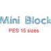 Mini Block Embroidery Font PES Format 15 Sizes 0.25 (1/4), 0.5 (1/2), 1 ...