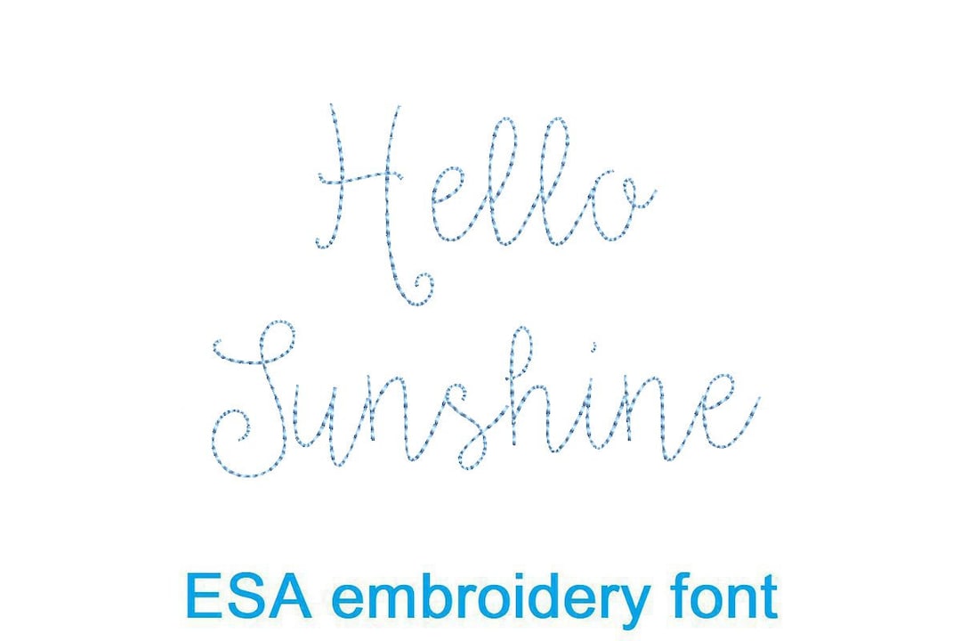 Hello Sunshine Bean Stitch ESA Embroidery Font (MHA) - Etsy