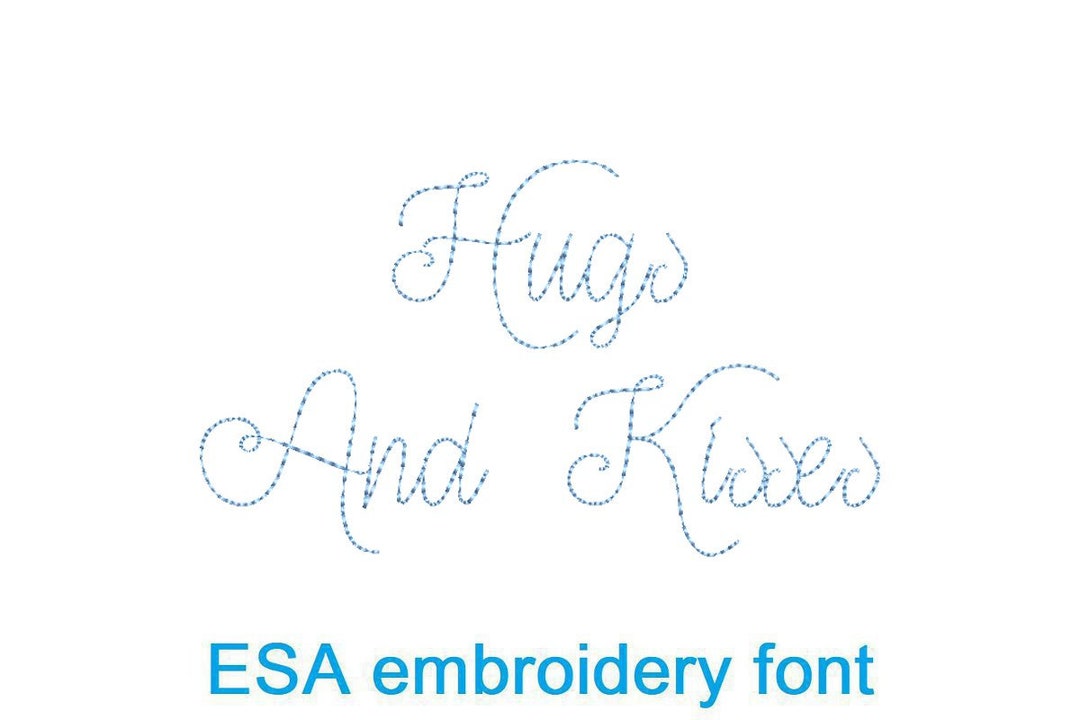 Hugs and Kisses Bean Stitch ESA Embroidery Font MHA - Etsy
