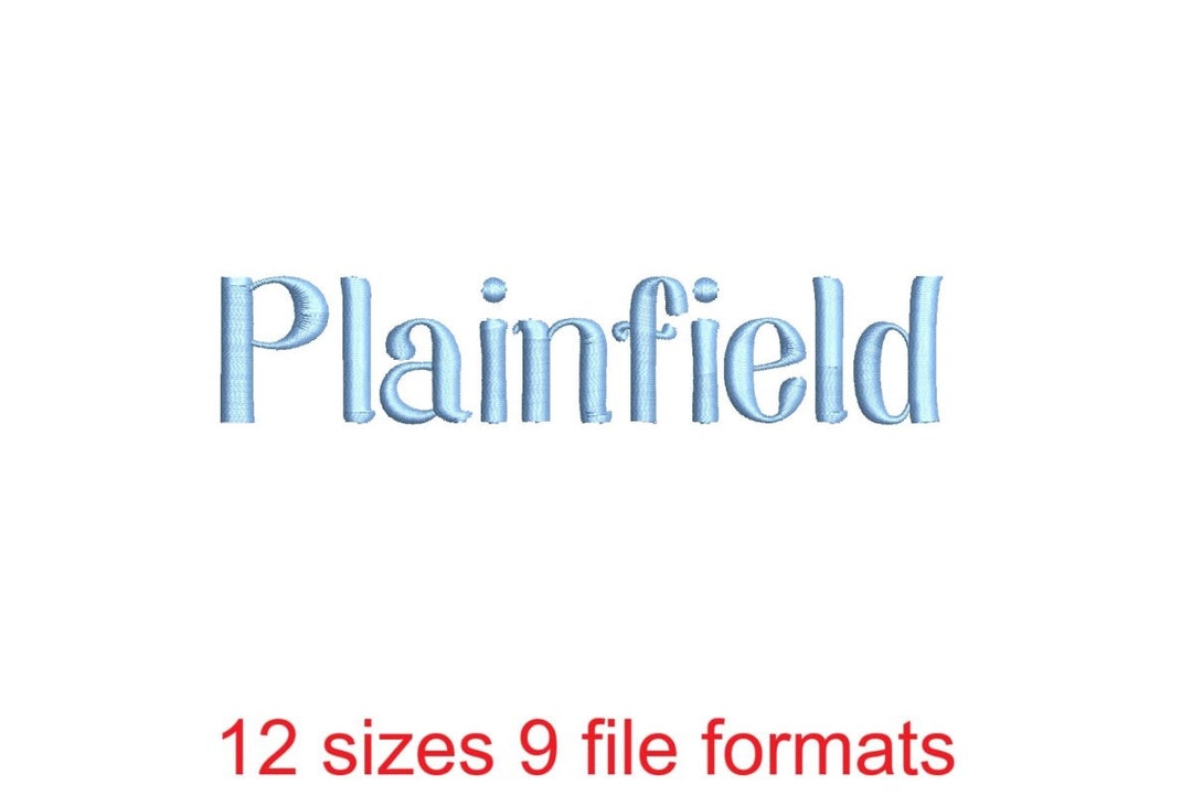 Plainfield Embroidery Font - 12 Sizes and 9 File Formats - Etsy