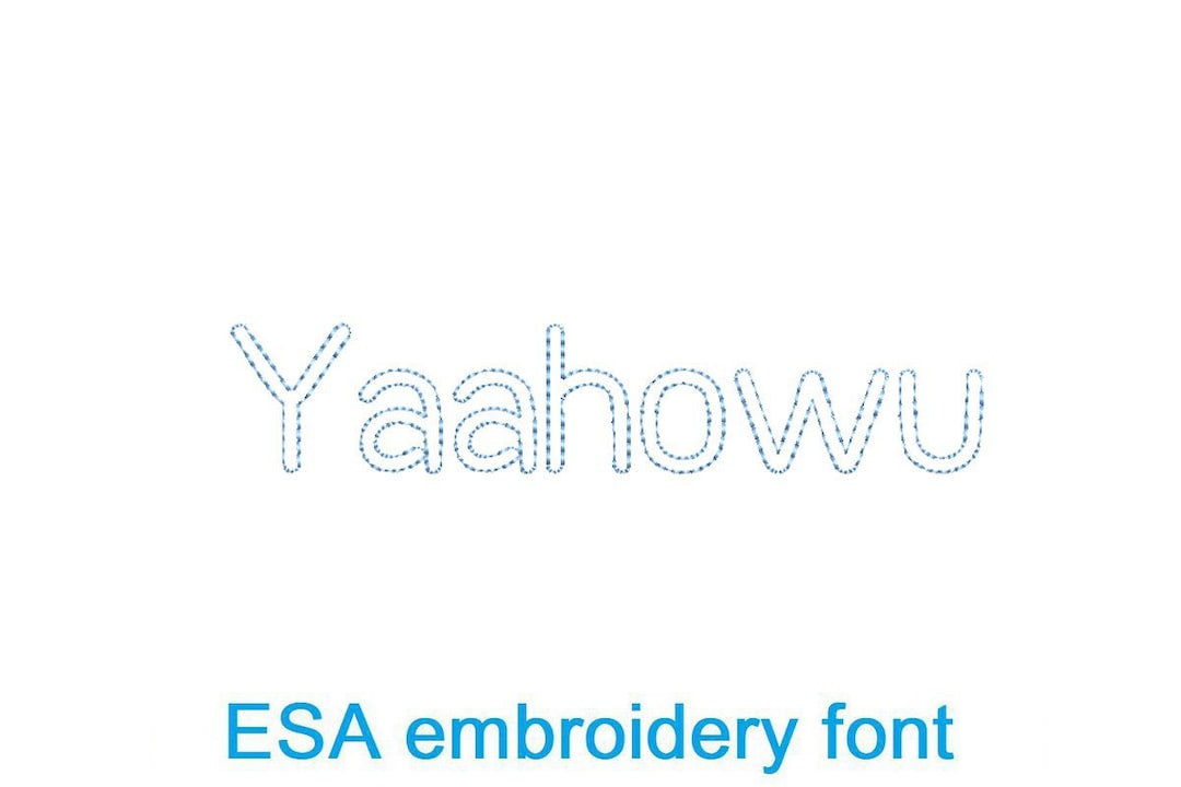 Yaahowu Bean Stitch Outline ESA Embroidery Font (SNA) - Etsy