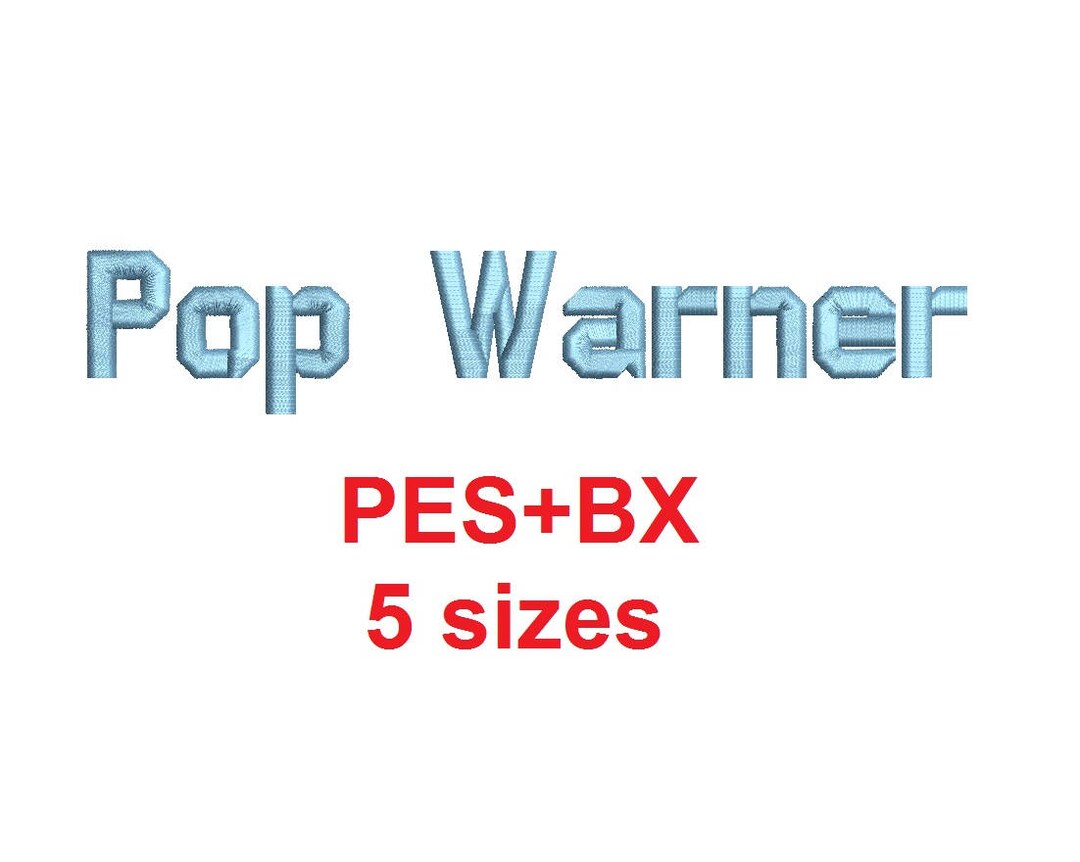 Pop Warner Embroidery Font Formats Bx (which Converts to 17 Machine ...