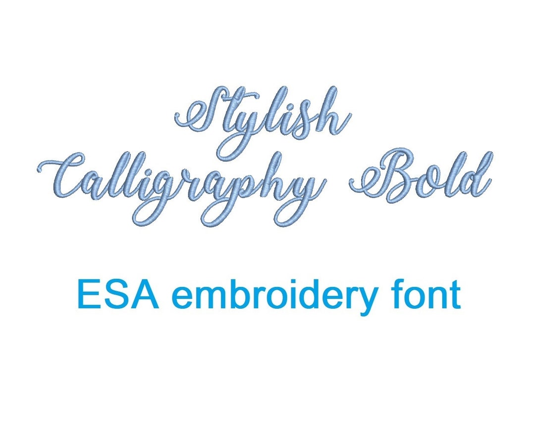 Stylish Calligraphy ESA Embroidery Font With Commercial License (MHA ...
