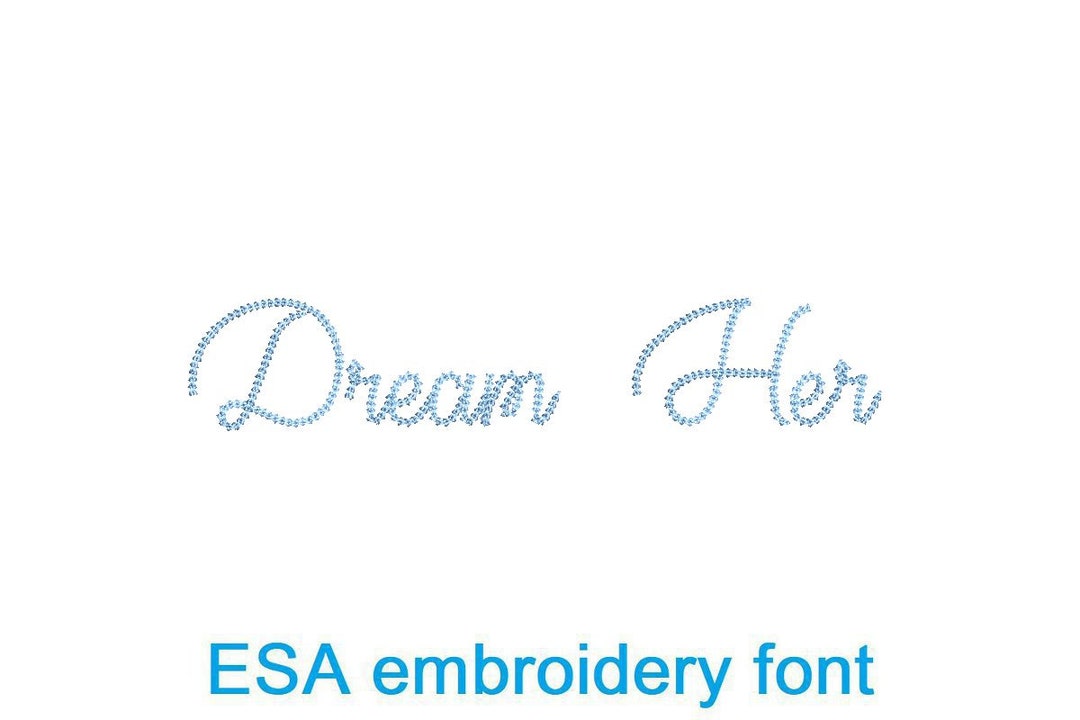 Dream Her Chain ESA Embroidery Font (MHA) - Etsy