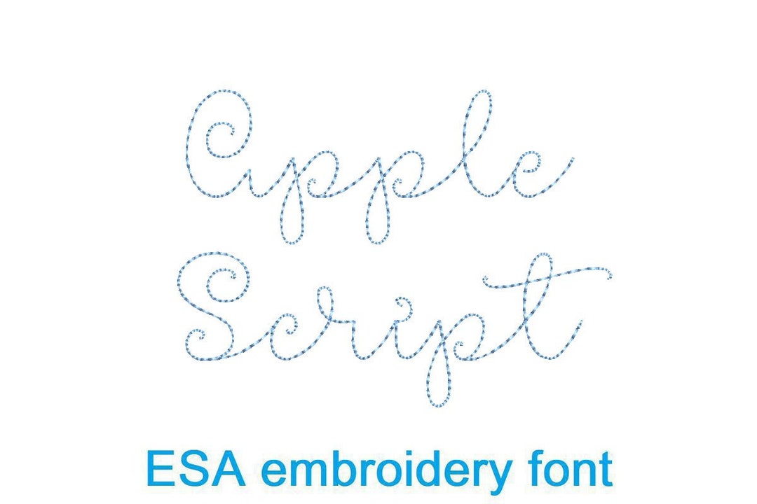 Apple Script Bean Stitch ESA Embroidery Font (MHA) - Etsy