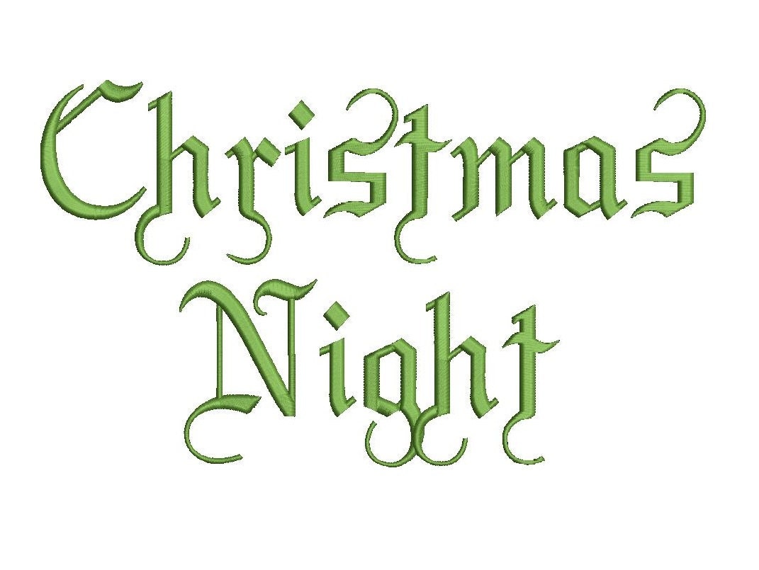 Christmas Night Embroidery Font Formats Dst, Exp, Pes, Jef and Xxx ...
