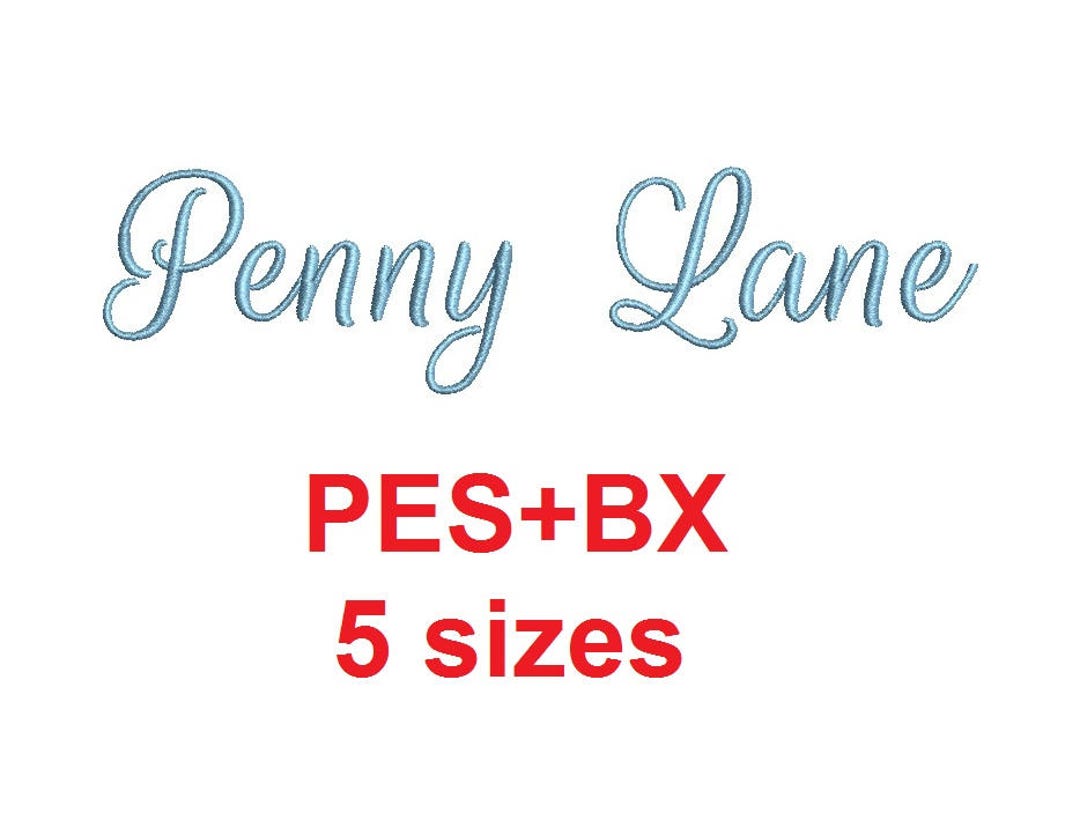 Penny Lane Script Embroidery Font: BX + PES Formats - Etsy