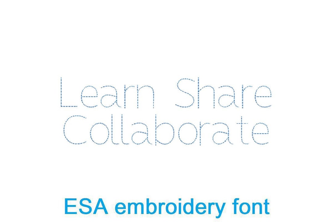 Learn Share Collaborate Bean Stitch ESA Embroidery Font (SNAS) - Etsy