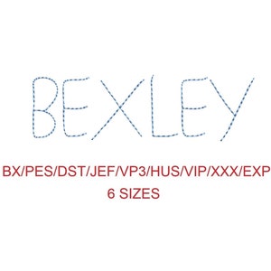 Bexley Bean Stitch Machine Embroidery Font 6 Sizes (CFA) - Etsy