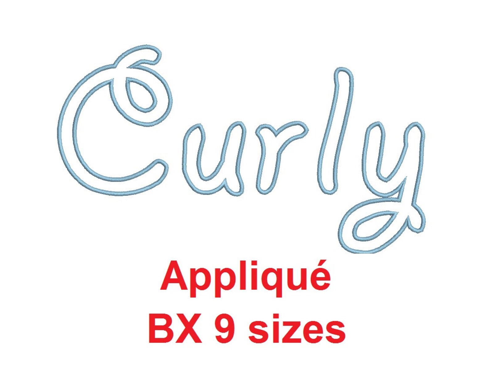 Curly Applique BX Font 9 Sizes - Etsy