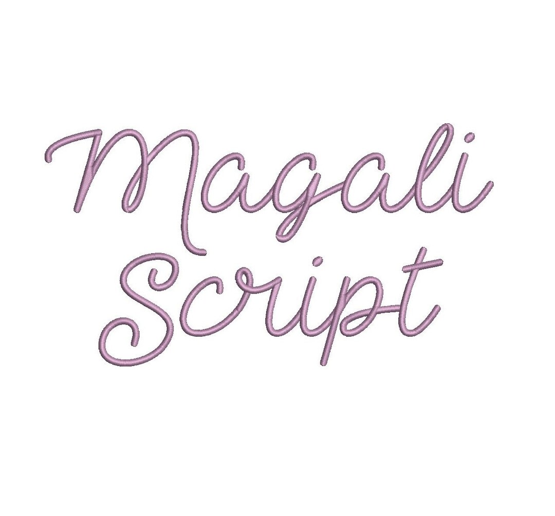 Magali Script Embroidery Font: Satin Stitch (digital Download) - Etsy