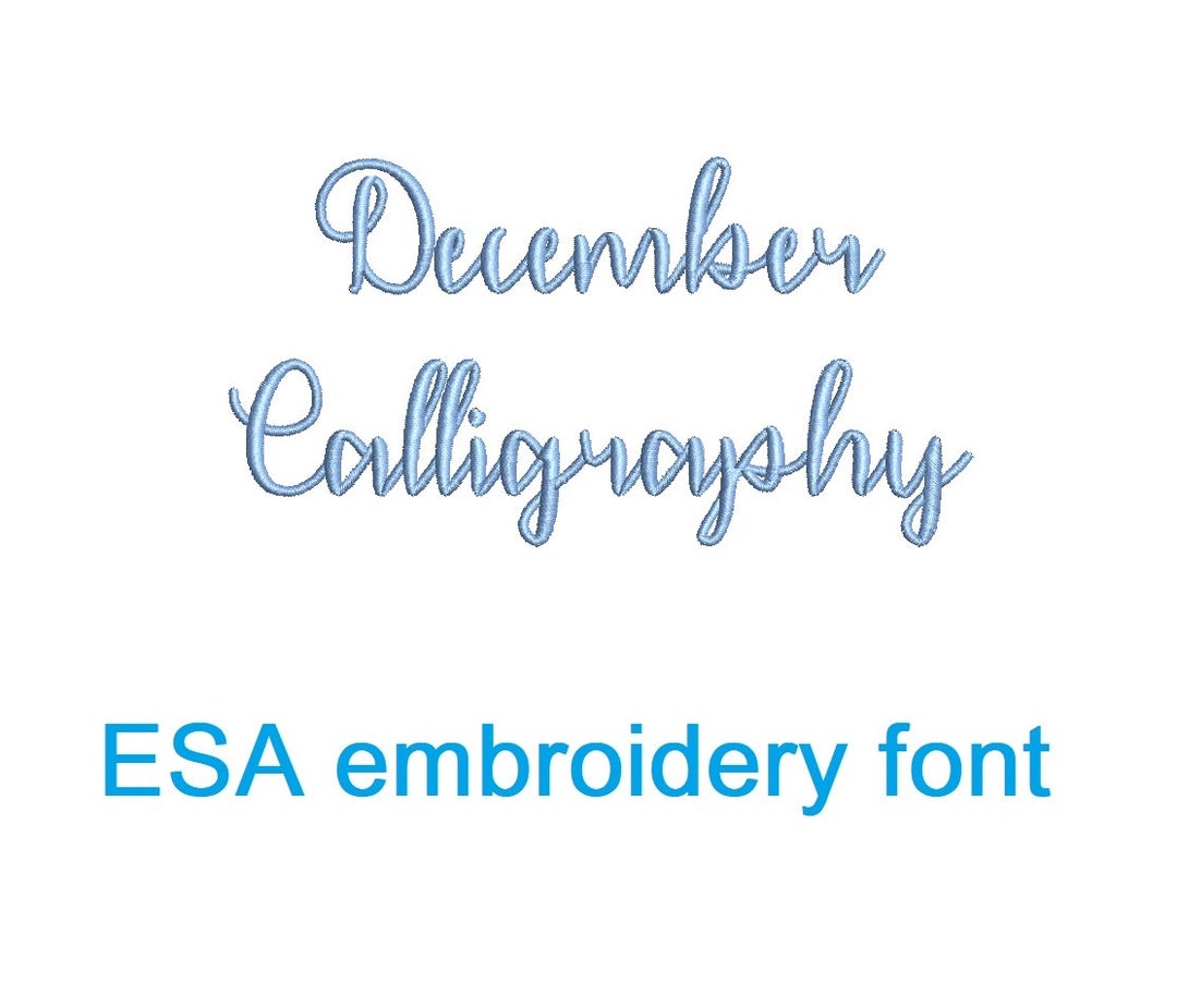 December Calligraphy ESA Embroidery Font With Commercial License (MHA ...