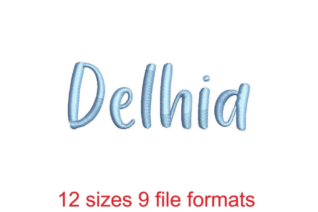 Delhia Embroidery Font - 12 Sizes and 9 File Formats - Etsy