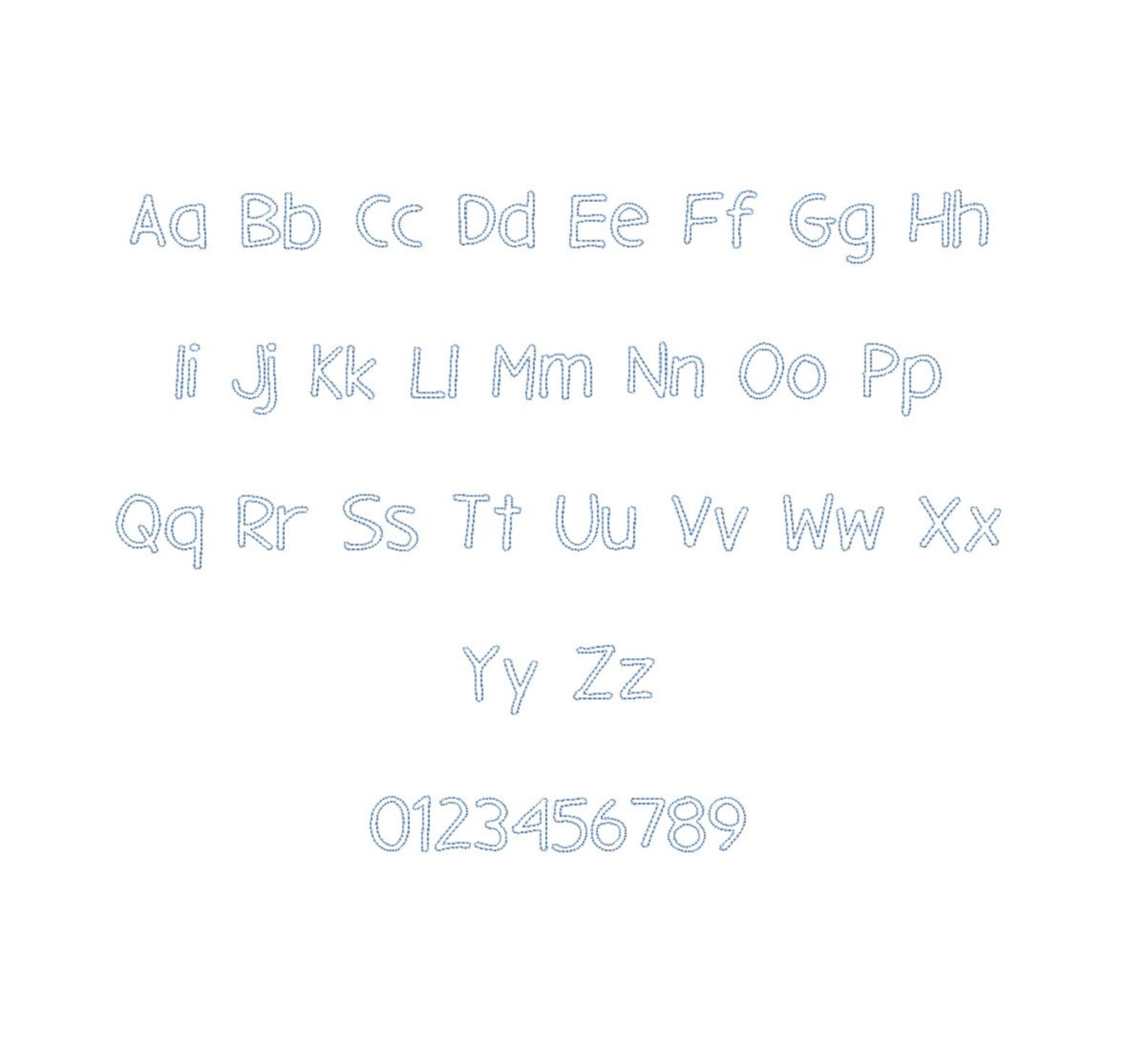 Gargle Bean Stitch Outline Machine Embroidery Font 6 Sizes (RLA) - Etsy