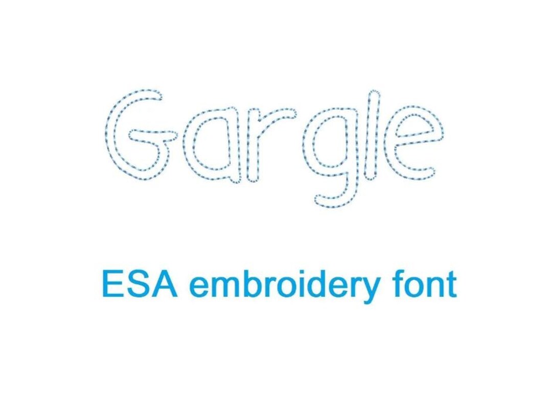 Gargle Bean Stitch Outline ESA Embroidery Font - Etsy