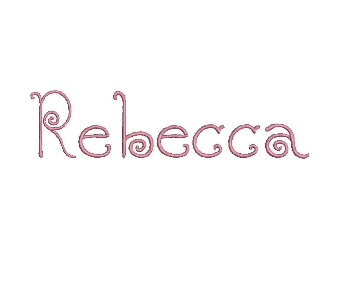 Rebecca Embroidery Font Formats Bx Dst Exp Pes Jef and | Etsy