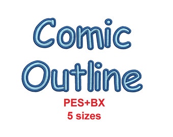 College Outline 2 Colors Embroidery Font Formats PESBX 5 | Etsy