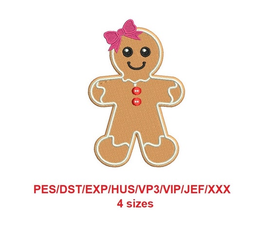 Gingerbread Woman Machine Embroidery Hand Made Design Instant | Etsy