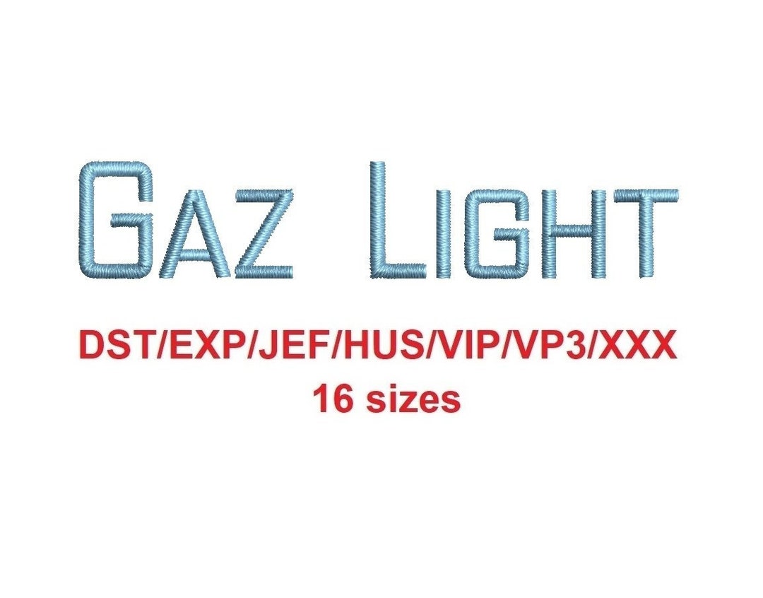 Gaz Light™ Block Embroidery Font Dst/exp/jef/hus/vip/vp3/xxx 16 Sizes ...