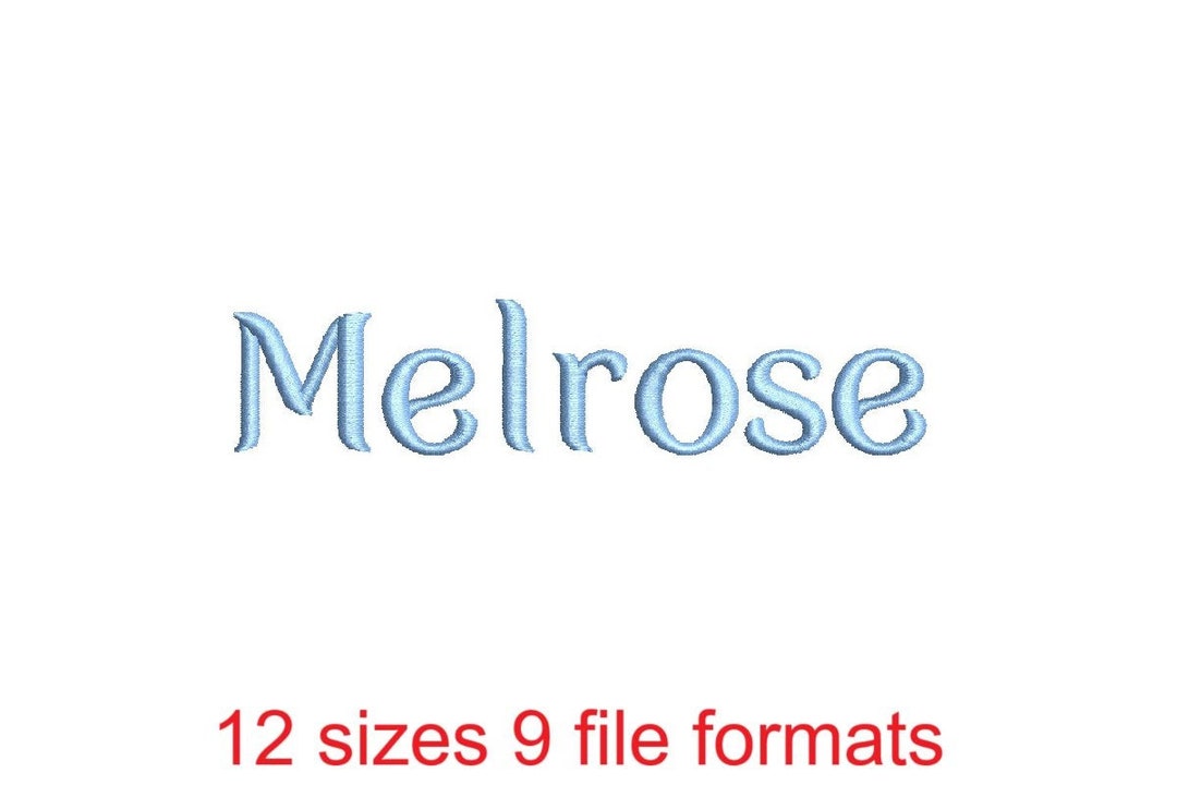 Melrose Embroidery Font - 12 Sizes and 9 File Formats - Etsy