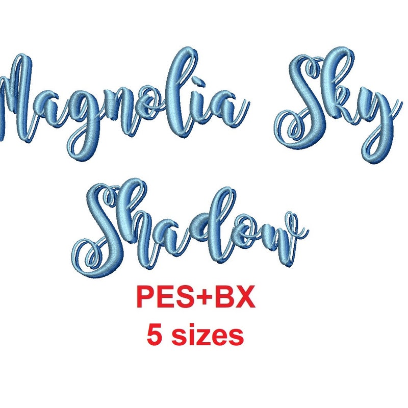 Magnolia Sky Embroidery Font - Etsy