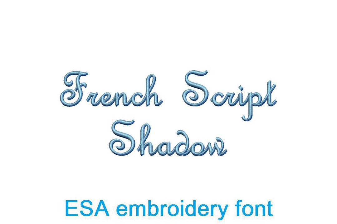 French Script Shadow ESA Font - Etsy