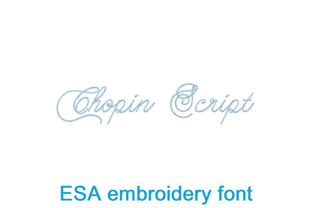 Chopin Script Chain Stitch ESA Embroidery Font - Etsy