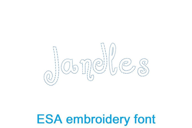 Jandles Bean Outline ESA Embroidery Font - Etsy