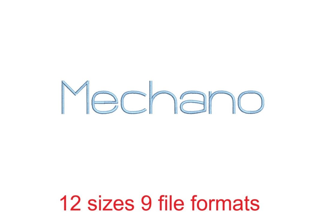 Mechano Embroidery Font - 12 Sizes and 9 File Formats - Etsy
