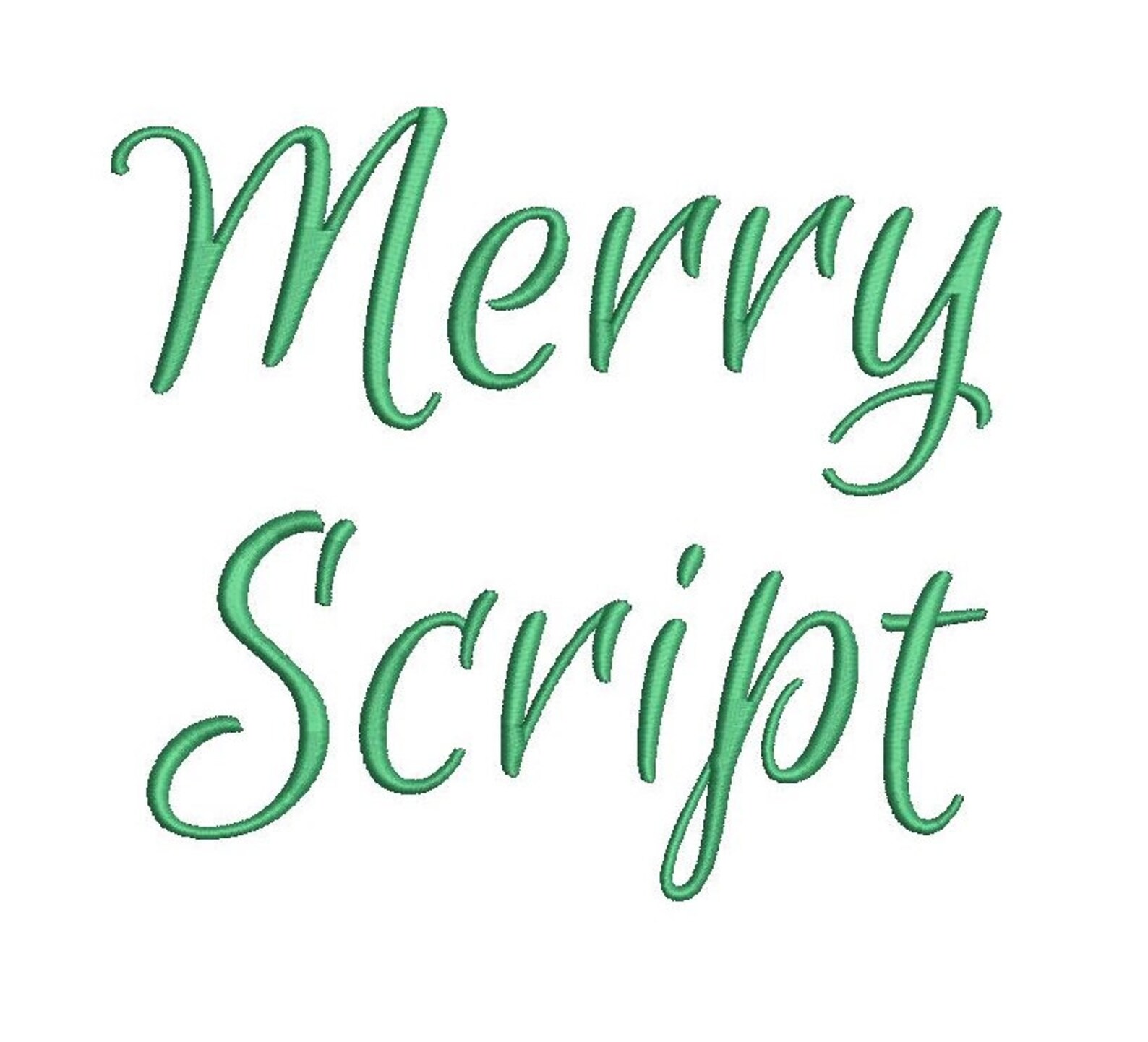 Merry Script Embroidery Font Formats Dst Exp Pes Jef and - Etsy
