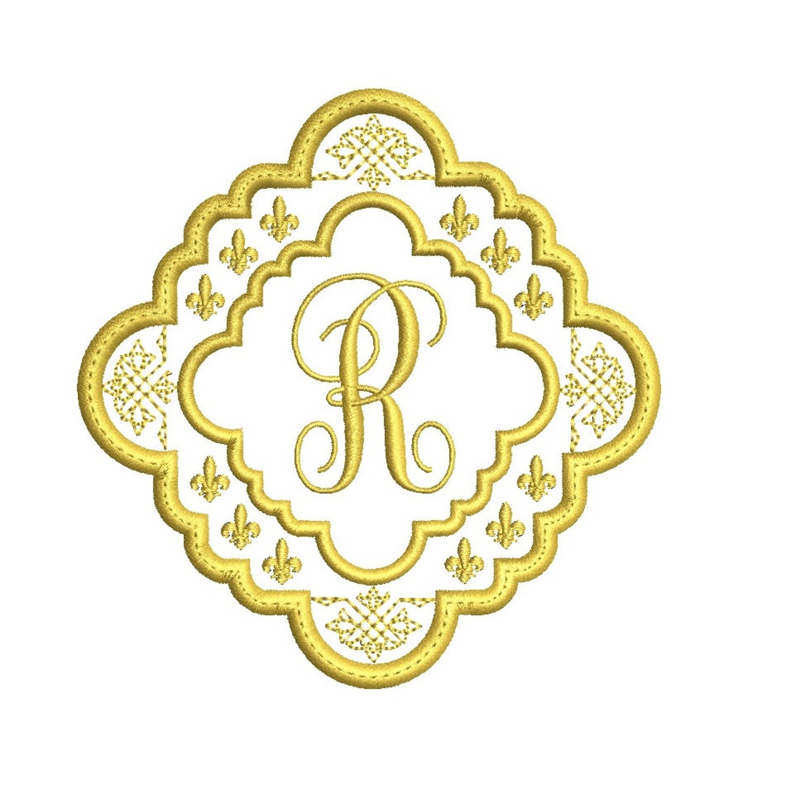 Applique Frame French Monogram Machine Embroidery With Machine | Etsy