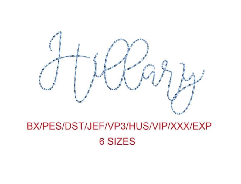 Hillary Bean Stitch Machine Embroidery Font 6 Sizes - Etsy