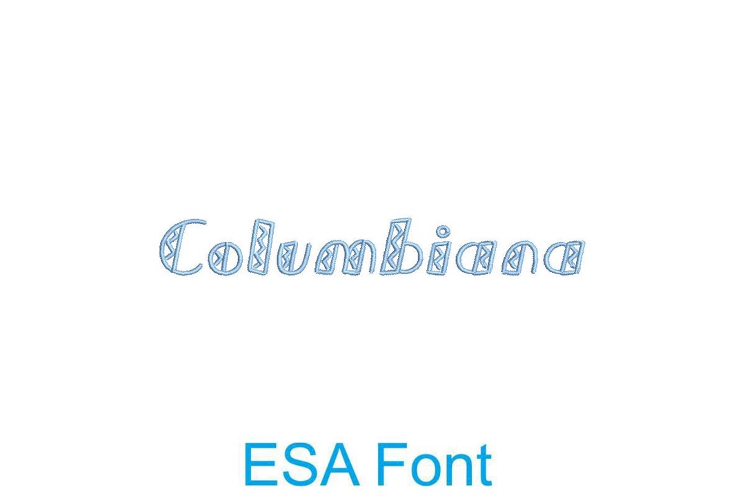 Columbiana ESA Embroidery Font - Etsy