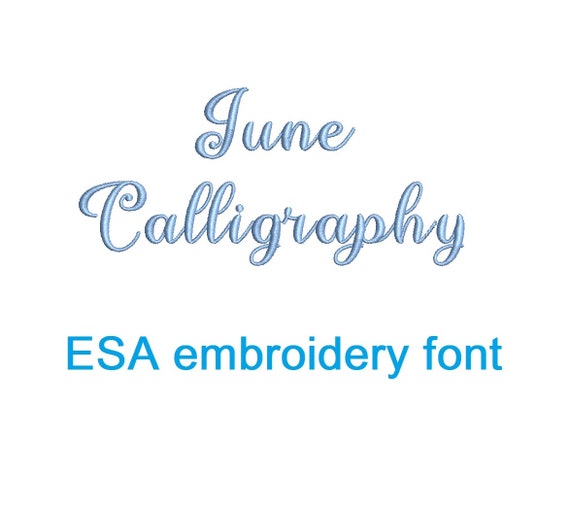 June Calligraphy ESA Embroidery Font With Commercial License - Etsy