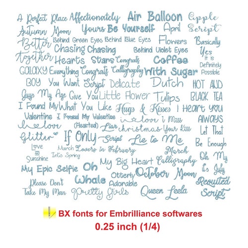 Package 50 Small BX 0.25 1/4 Embroidery Fonts Try - Etsy