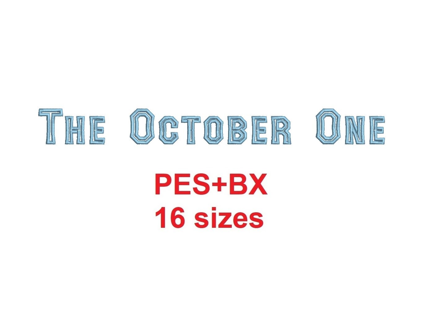 The October One block embroidery font formats PESBX 16 sizes | Etsy