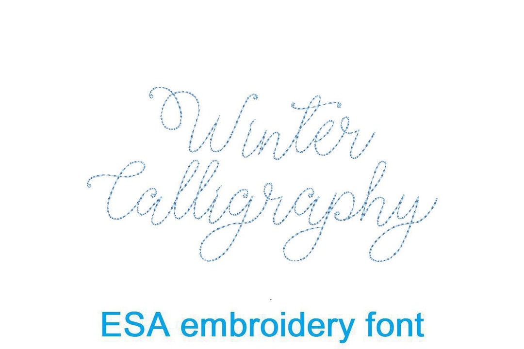 Winter Calligraphy Bean Stitch ESA Embroidery Font (MHA) - Etsy
