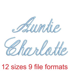 Aunty Charlotte Embroidery Font - 12 Sizes and 9 File Formats - Etsy